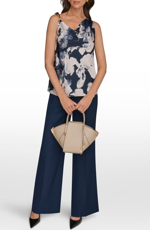 DONNA KARAN NEW YORK Floral Sleeveless Asymmetric Top